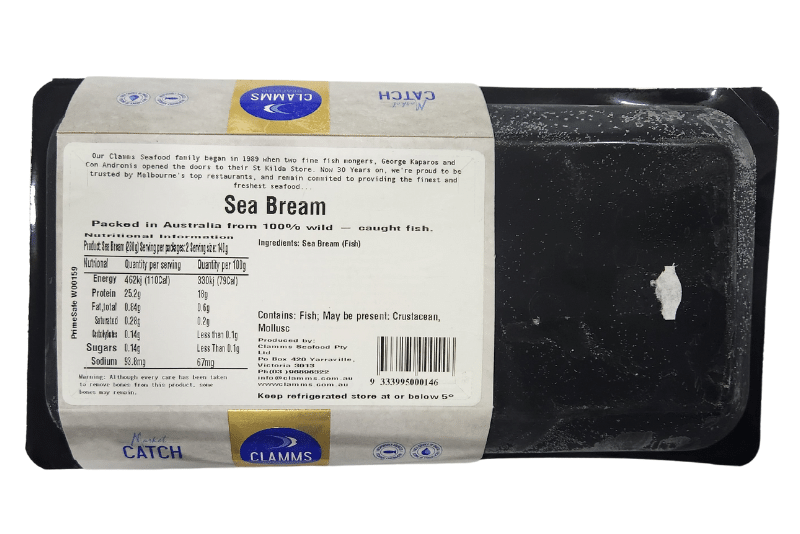 Australian Seabream Fish Fillets Boneless Skinless (2 x 140g) | Aussie Meat
